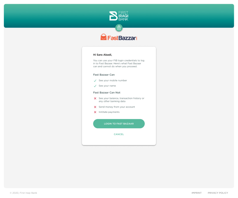 Single Sign On/Login - First Iraqi Bank - FIB